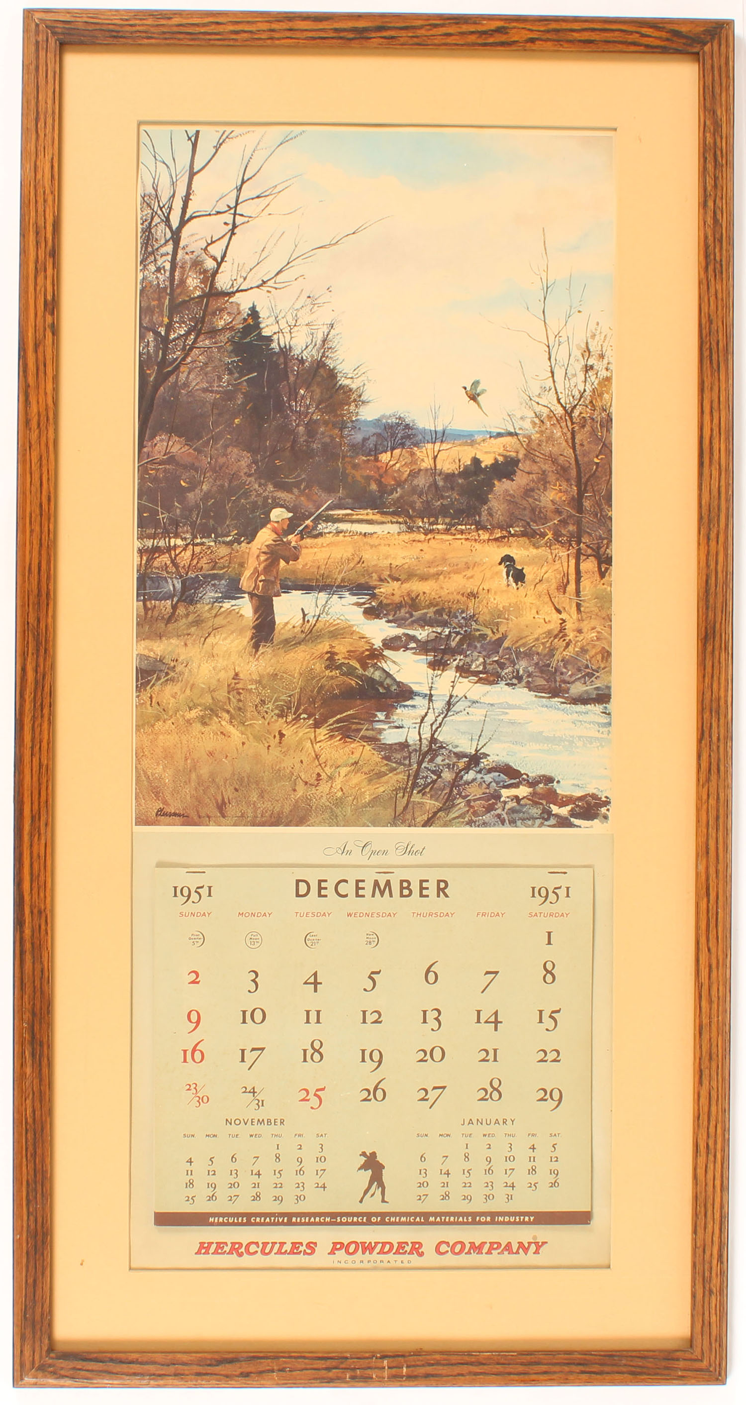 Item # 8023 (Ended 2025-09-17 06:46:08) - 1952 Hercules Powder Co. Calendar, ''AN OPEN SHOT ...