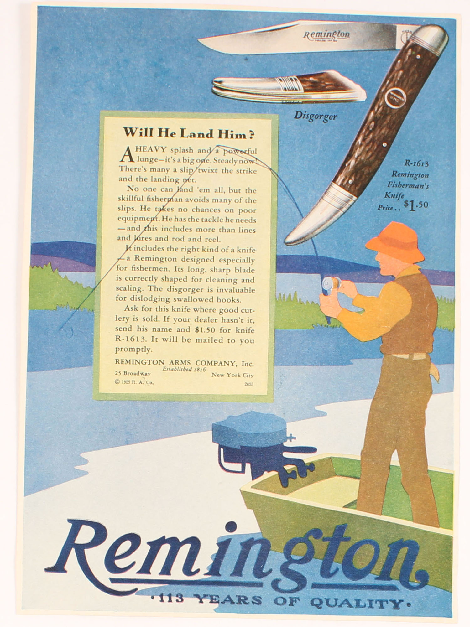 Item # 8255 (Ended 2025-09-17 06:46:08) - Remington Arms Co. Knife paper advertisement, pictures ...