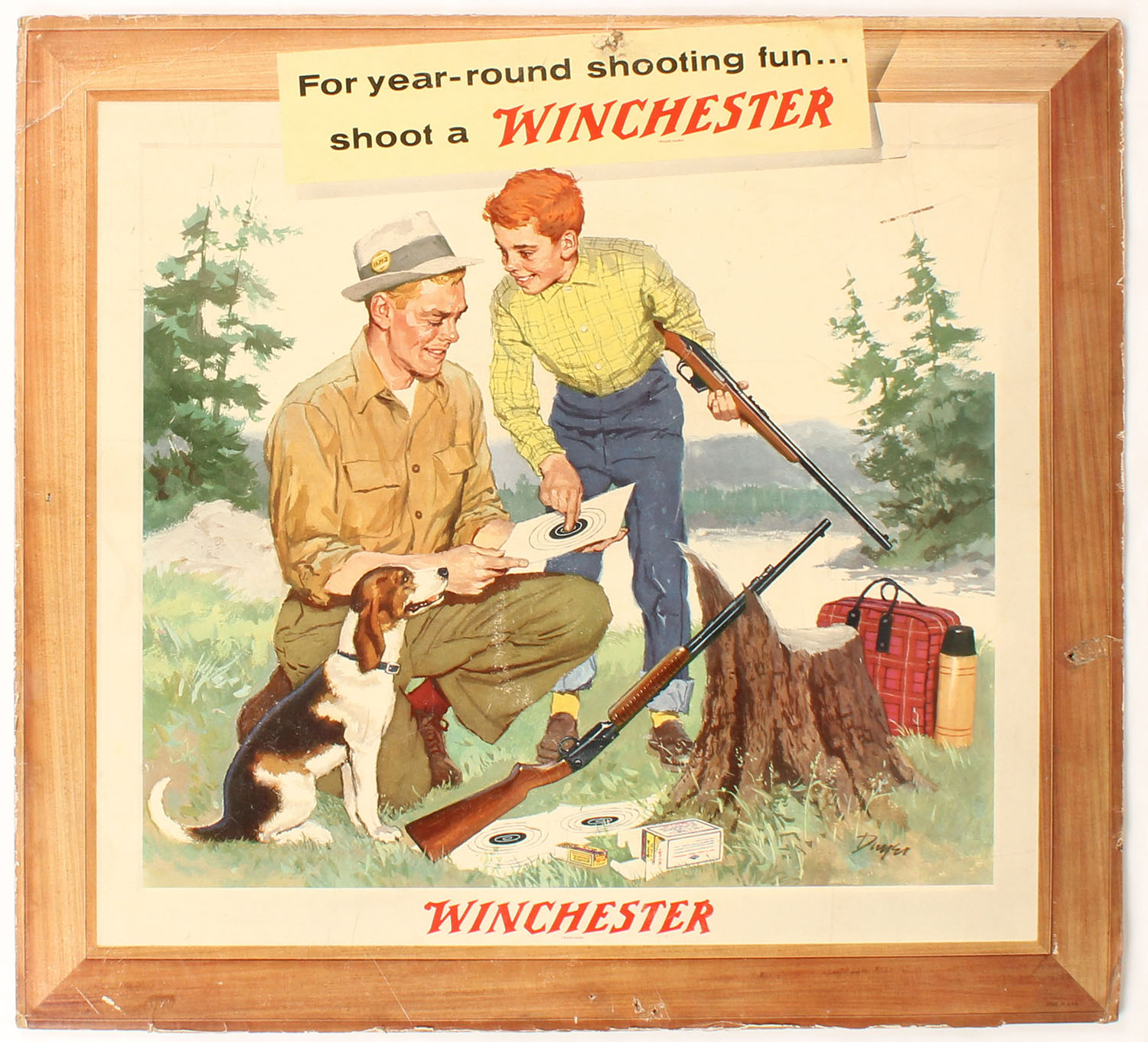 Item # 8090 (Ended 2025-05-30 17:00:00) - Winchester Diecut pictures father & son camping by ...