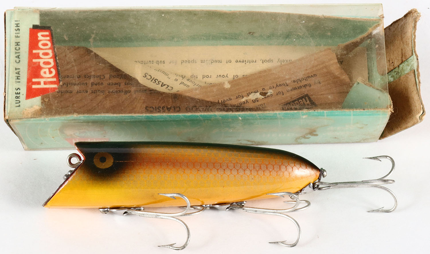 Item # 7253 (Ended 2025-08-26 08:06:07) - Heddon Basser No. 8500 PG in the original box, wood ...